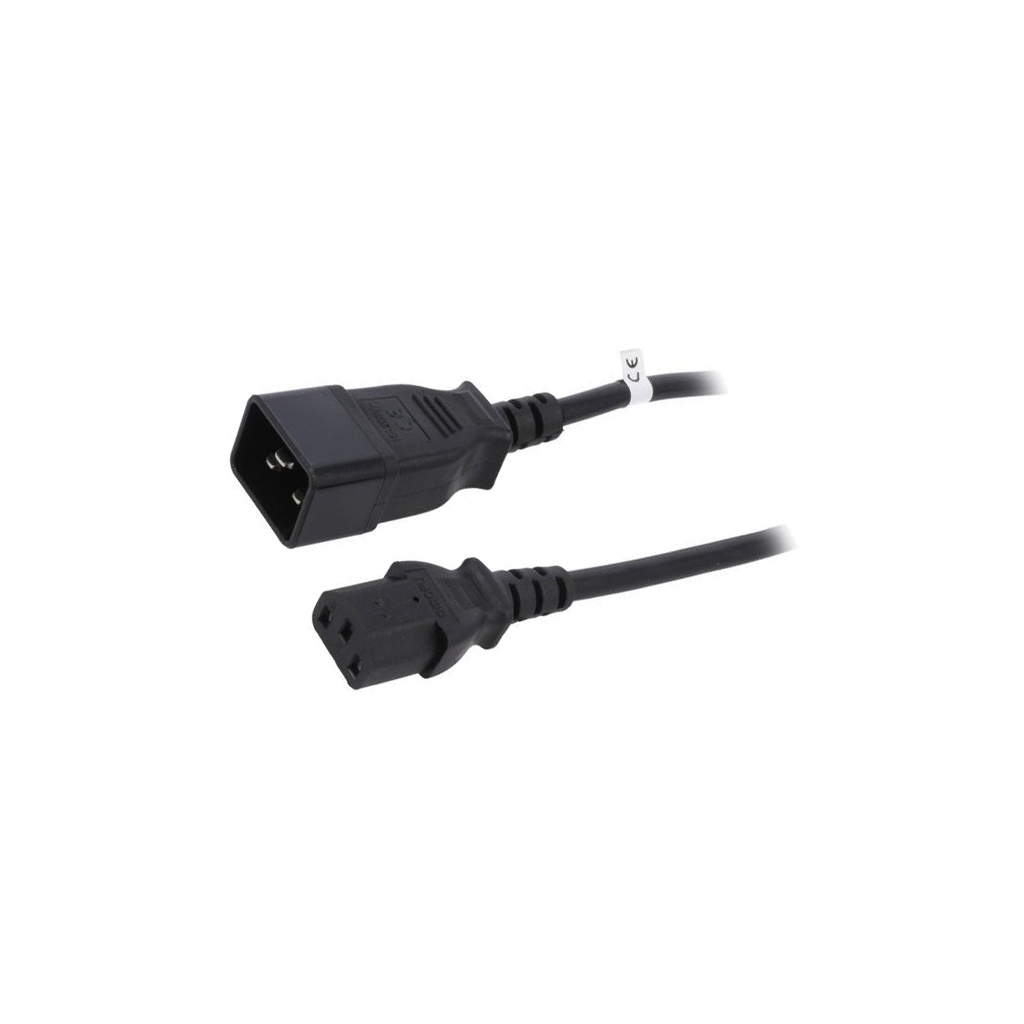 53991 Kabel IEC C13 weiblich IEC C20 männlich 1 2m schwarz 10A QOLTEC ...