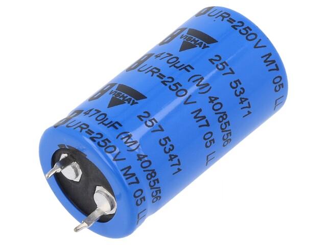 MAL225753471E3 Capacitor: Electrolytic SNAP-IN 470uF 250VDC Ø22x40mm ...